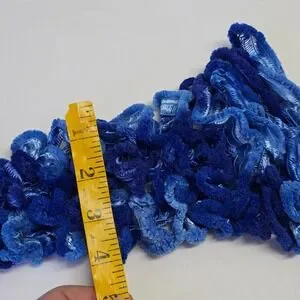 Handmade | Accessories | Handmade Ruffle Scarf Blue Chenille Yarn Women ...